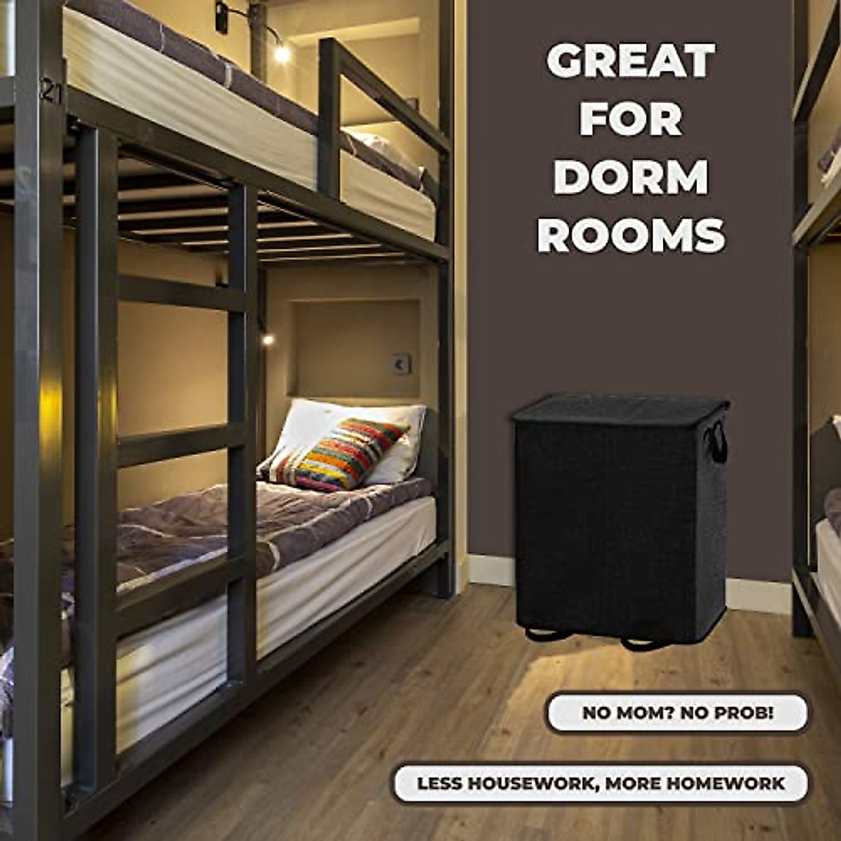 Bartnelli Double laundry hamper basket With 2 Removable bags | collapsible baskets for dirty clothes or baby clothing, Waterproof Material Outdoor-Safe foldable pop up bin, Easy Assembly