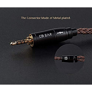 KBEAR 16 Core Upgrade 2 Pin Earphone Cable,HiFi in Ear Monitor Replacement TRS Cable Pure Copper Extension Cable with 0.78mm 2 Pin for AS10 ZS10 ZST ZS6 C10 TRN V80 X6 (2 PIN 3.5mm,Dark)……