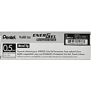 Pentel Refill Ink - For EnerGel PRO Permanent Gel Pen, (0.7mm) Medium Line, Black Ink - LRP7-A