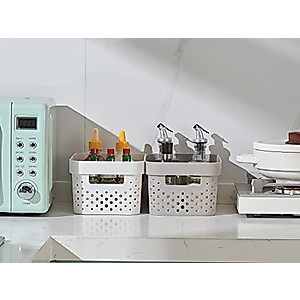 HANAMYA Lidded Storage Bin Organizer | Storage Organizing Container, 5 Liter, Set of 6, Gray