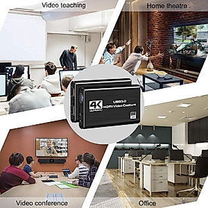 DIGITNOW Audio Video Capture Card,4K HDMI USB 3.0 Capture Adapter Video Converter 1080P 60fps Portable Capture Device for Video Game Recording Live Streaming Broadcasting,Support PS4 Xbox One Camera