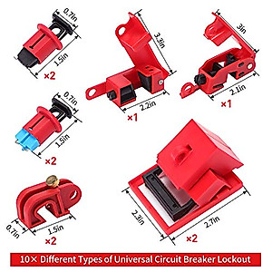 Lockout Tagout Kit - Lockout Set Safety Padlocks Lockout Hasp Breaker Lockout Ball Valve Lockout Steel Cable Lockout Plug Loto Valve Lockout Loto Tags Lock Out Tag Out
