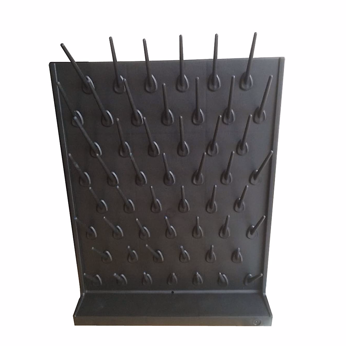 INTBUYING Bottle Drying Rack Pegboard Wall Mounted Desk Black 52 Pegs Removable PP Glassware Drying Draining Rack Education&lab Cleaning Equipment