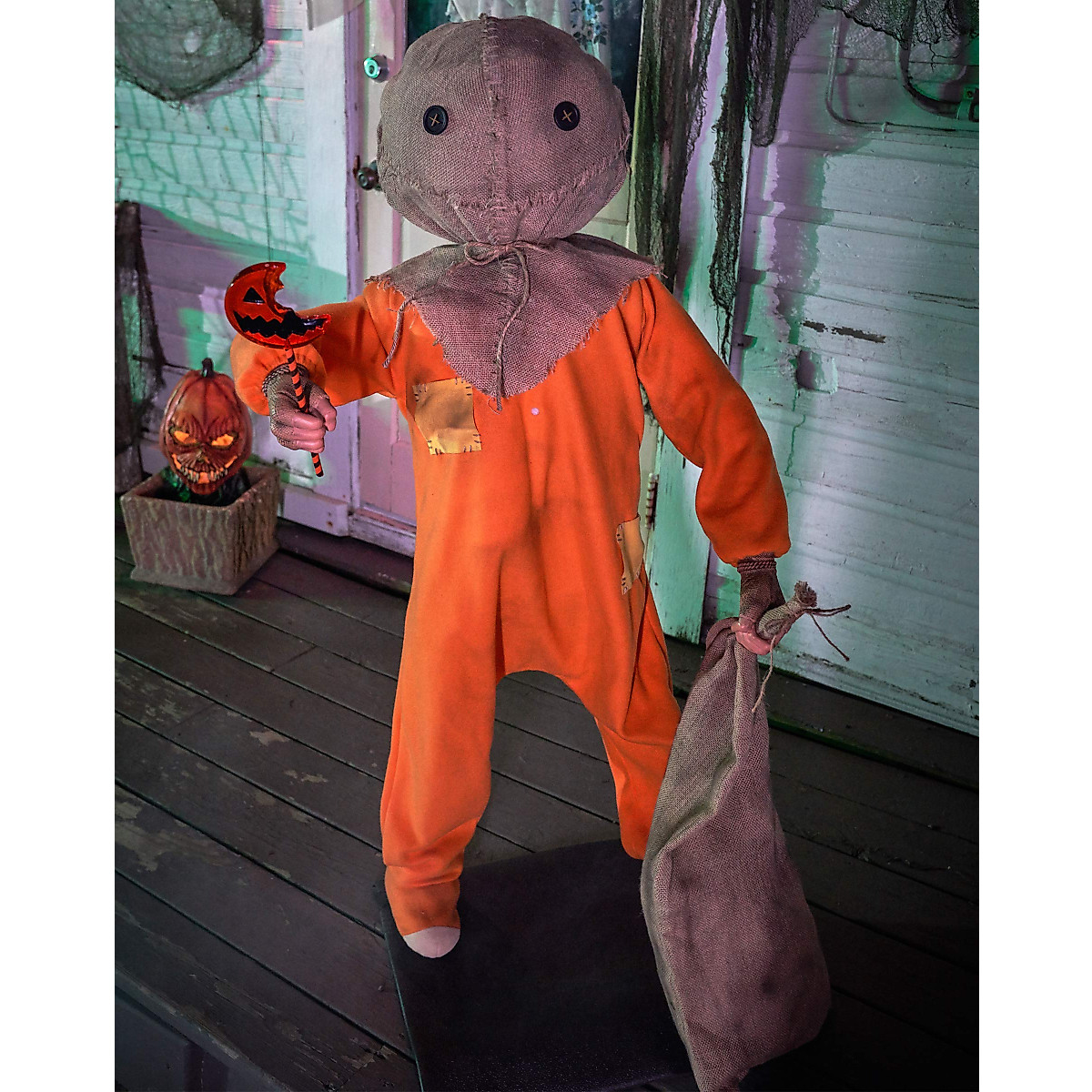 Spirit Halloween Trick r’ Treat Sam Animatronic | Officially Licensed | 4.3 Feet | Halloween Décor | Horror Décor | Moving Prop