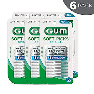 GUM Soft-Picks Original Dental Picks, 100 Count (Pack of 6)