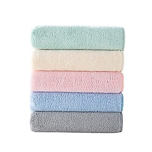 KTTGYRE 5 PCS 28 Inch Colorful Hand Towel Bathroom Towels,Saft Coral Velvet Absorbent Quick Dry Plush Bath Towels.