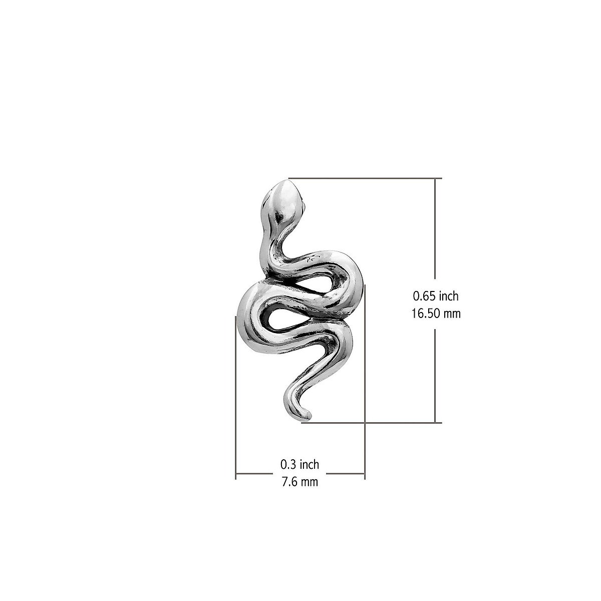 Boma Jewelry Sterling Silver Snake Stud Earrings