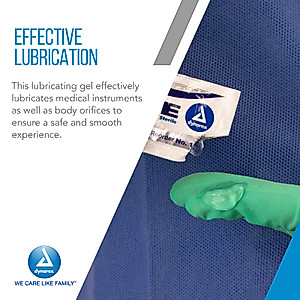 Dynarex DynaLube Lubricating Jelly, Water Soluble and Sterile Lubricant Jelly, Used for Body Orifices, Hinged Instruments and Medical Devices, 1 Box of 144 DynaLube Packets, 2.7g
