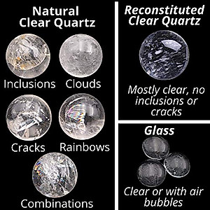 Nature Wonders Crystal Ball Sphere Clear Quartz 7 Spheres 1”, 24-26mm for Reiki, Energy Healing, Meditation, Palm Stones, TouchStones