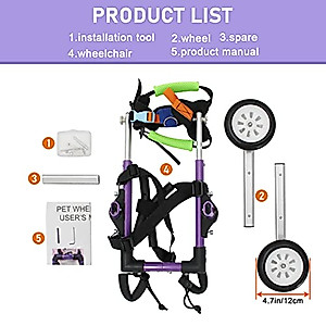 HobeyHove Adjustable Dog Wheelchair for Back Legs，Pet/Doggie Doggy Wheelchairs with Disabled Hind Legs Walking (XS-A)