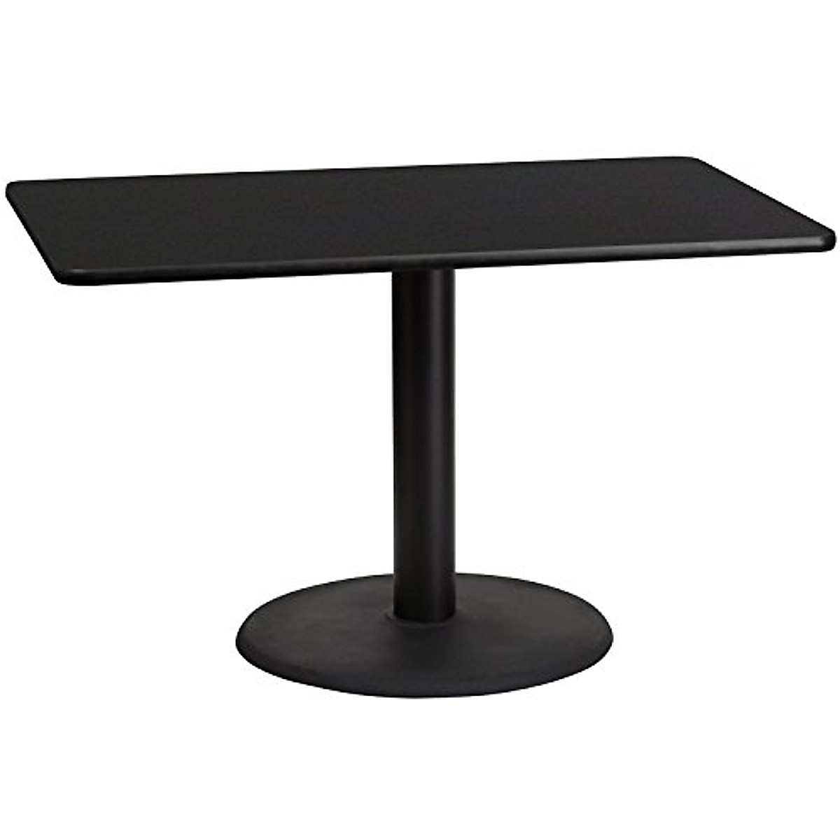 Flash Furniture 30'' x 48'' Rectangular Black Laminate Table Top with 24'' Round Table Height Base