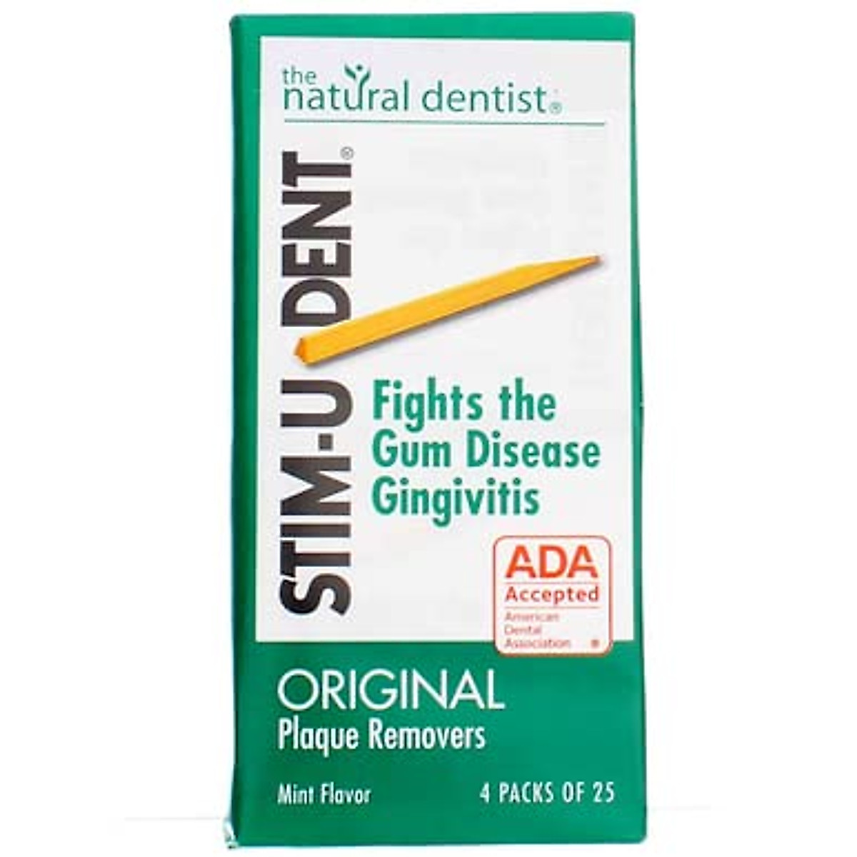 Stim-U-Dent Plaque Removers, Mint Flavor 4-25 Packs [100 Picks] (Pack of 10)