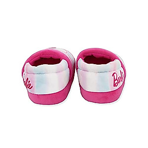 Barbie Rainbow Toddler Girls Plush Aline Slippers (Pink, 9-10 M US Toddler)