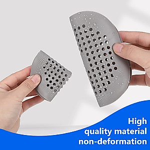 Oruola 2pcs Flat Shower Drain Hair Catcher,Square Shower Drain Hair Catcher,5.5In Silicone Hair Catchers for Shower Drain with Suction Cup Easy to Install Suit for Bathroom Bathtub Kitchen Black Grey
