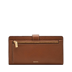 Fossil Women's Harwell LiteHide™ Leather Tab Bifold Wallet, Medium Brown (Model: SL10032200)