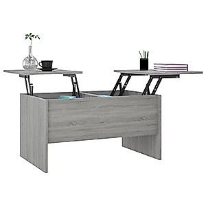 QJBSAVVA Coffee Table Gray Sonoma 31.5"x19.7"x16.7" Engineered Wood,Living Room Furniture Side Tables Narrow Bedside Tables Suitable for Meeting Rooms, Reception Rooms, Offices