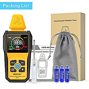 EMF Meter MESTEK Electromagnetic Field Radiation Detector Handheld Digital LCD EMF Reader, Temperature Detector,Tester for Home EMF Inspections, Office, Outdoor and Ghost Hunting