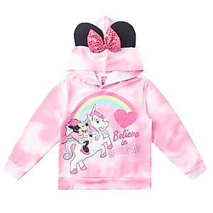 Disney Minnie Mouse Girls Hoodie and Pants Set for Toddler and Little Kids