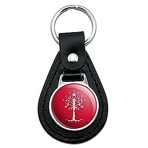 The Lord of The Rings Tree of Gondor Black Leather Keychain
