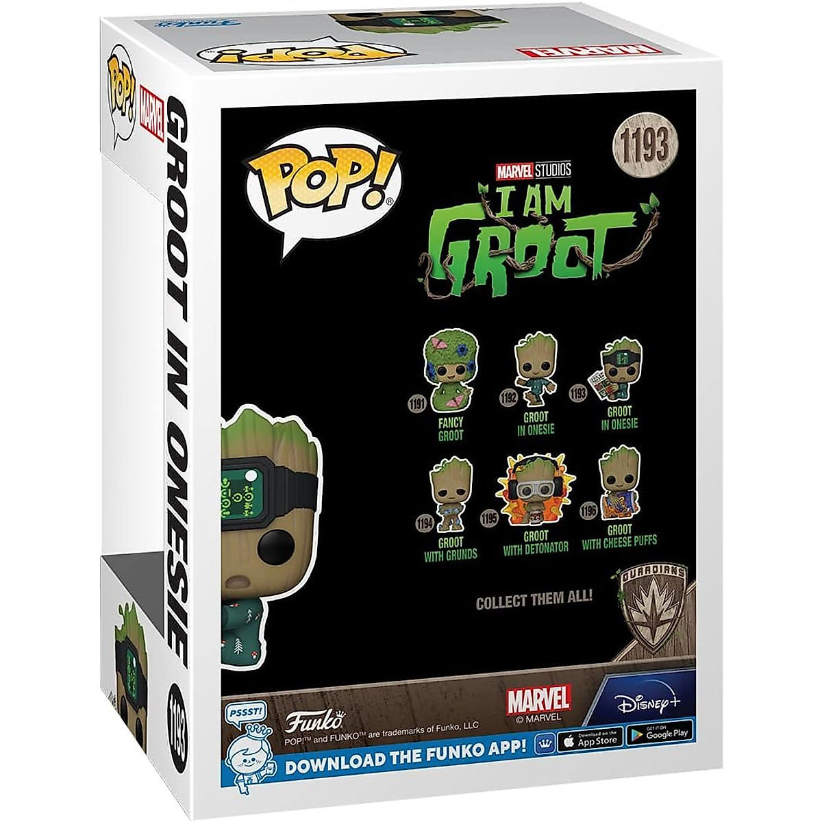 POP Marvel: I Am Groot - Groot in Onesie with Book Funko Vinyl Figure (Bundled with Compatible Box Protector Case), Multicolored, 3.75 inches