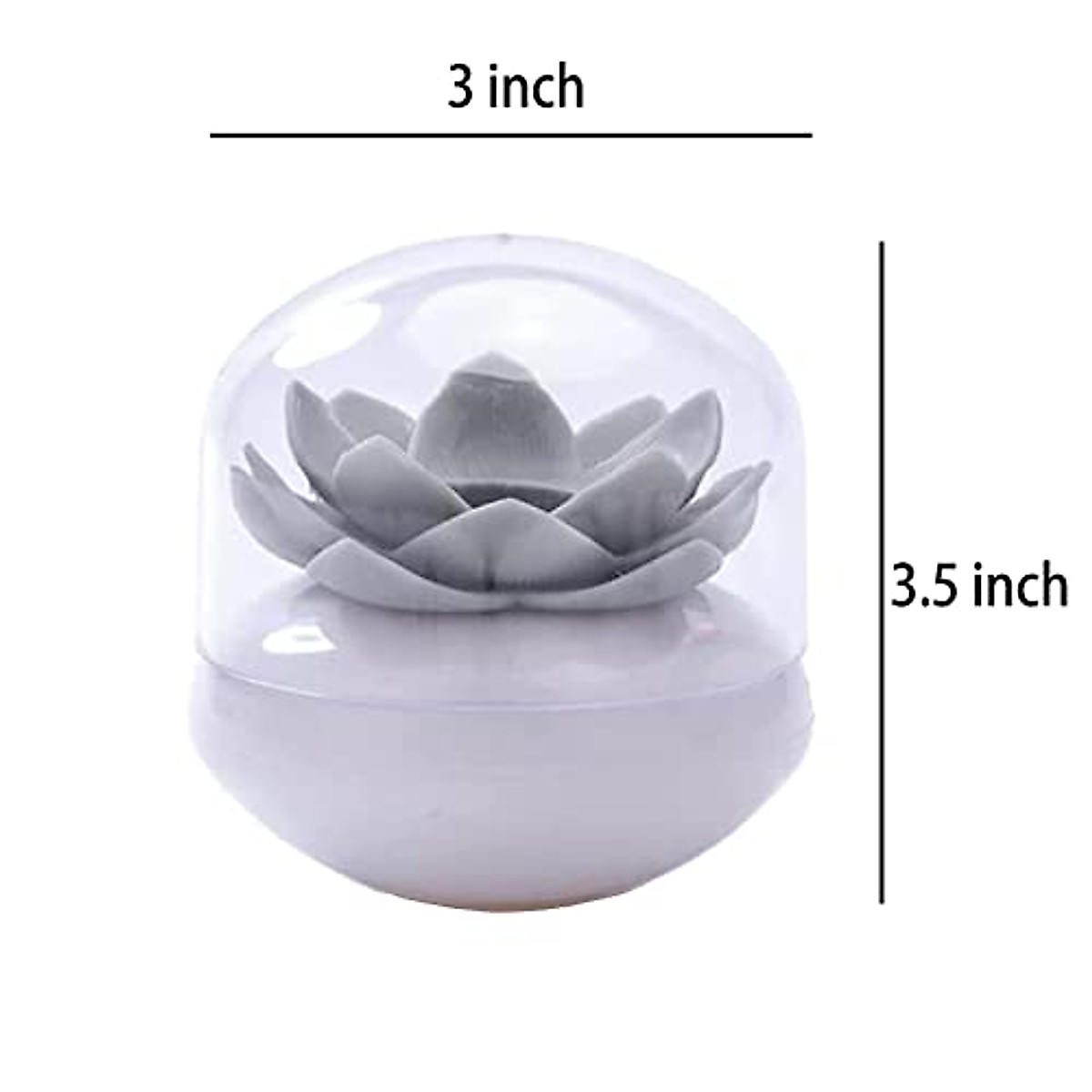 HAOSHOME Lotus Qtip Holder for Cotton Swabs (Gray), 3.58'' X 3.39'' X 3.7''