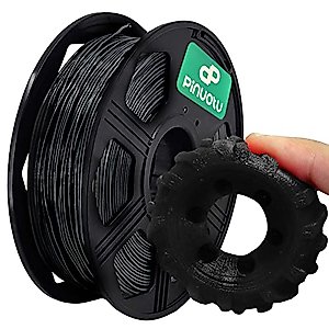 Pinuotu Flexible 3D Printer Filament, TPU Filament 1.75mm 0.8KG (2.2 lbs) Spool, Dimensional Accuracy +/- 0.03 mm, 100% Europe Raw Material (Black)