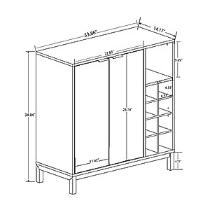 LUMISOL Kitchen Sideboard Buffet for Storage with Door and Wine Cabinet Wood Sideboard Bar Cabinet for Living Room Dining Room Buffet Server Cupboard Wine Cabinet with Storage
