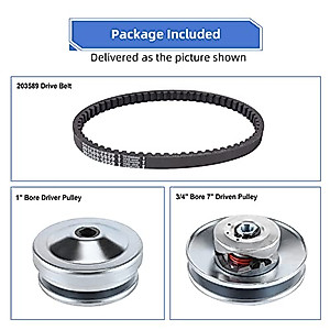 GESEXI 40 Series 1" BORE Go Kart CVT Torque Converter Clutch Kit 1" Bore Driver Clutch + 3/4" Driven Clutch + 203785 Drive Belt Compatible with Comet 40/44 Series for Mini Bike, Go Kart, Lawnmower