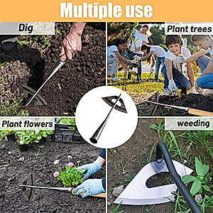 2Pcs Gardening Hand Tools Hoe, Durable All-Steel Hardened Hollow Hoe, Sharp Garden Edger Weeder,Hoe Garden Tool Hand Shovel Weed Puller Accessories for Backyard Weeding, Loosening, Farm Planting
