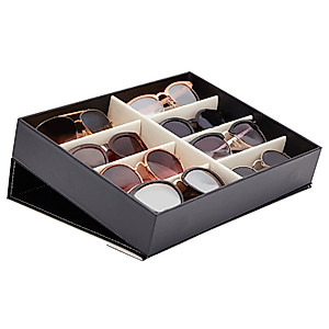 Juvale 8 Slot Sunglasses Organizer Storage, Eyeglasses Holder for Home Multiple Glasses Display Case (12.7x9.8 in)