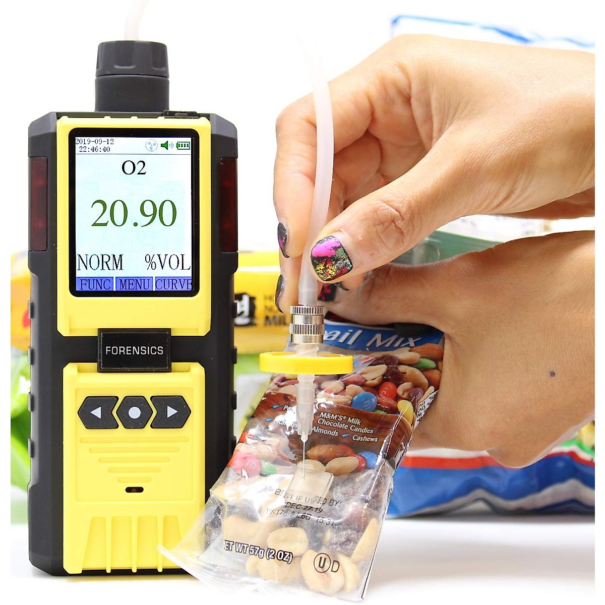 FORENSICS DETECTORS FD Oxygen Analyzer for Headspace Analysis by FORENSICS | 0-30% with 0.01ppm resolution | USB Recharge | Computer Data Logging | USA NIST traceable calibration |