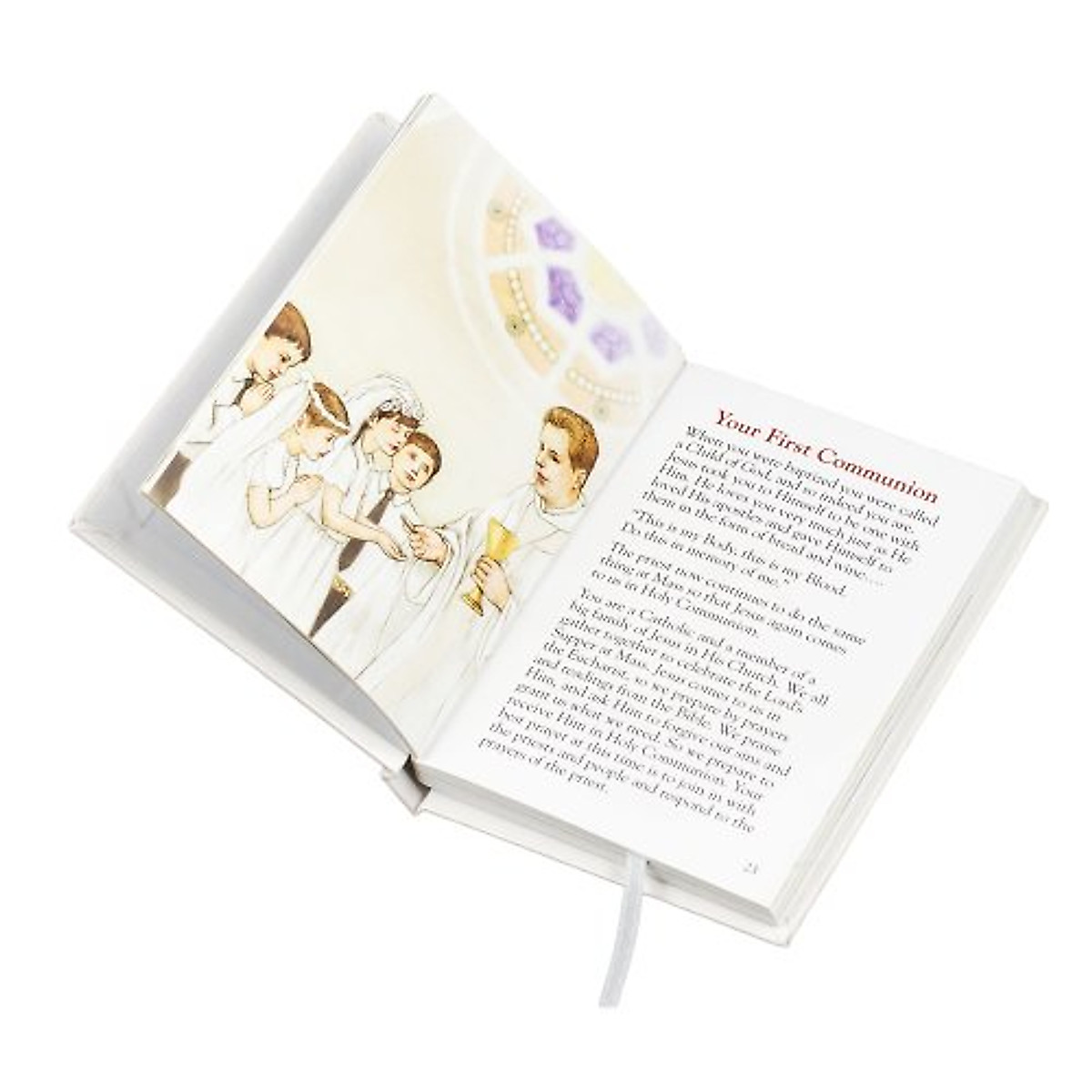 White and Gold 5 Piece Communion Set Rosary Box Pin Book Scapular