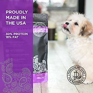 PURELUXE Grain and Gluten Free Dog Food, Turkey, Split Peas, and Salmon Elite Nutrition, for Small Breed Dogs at All Life Stages, Made in The USA, 11lbs