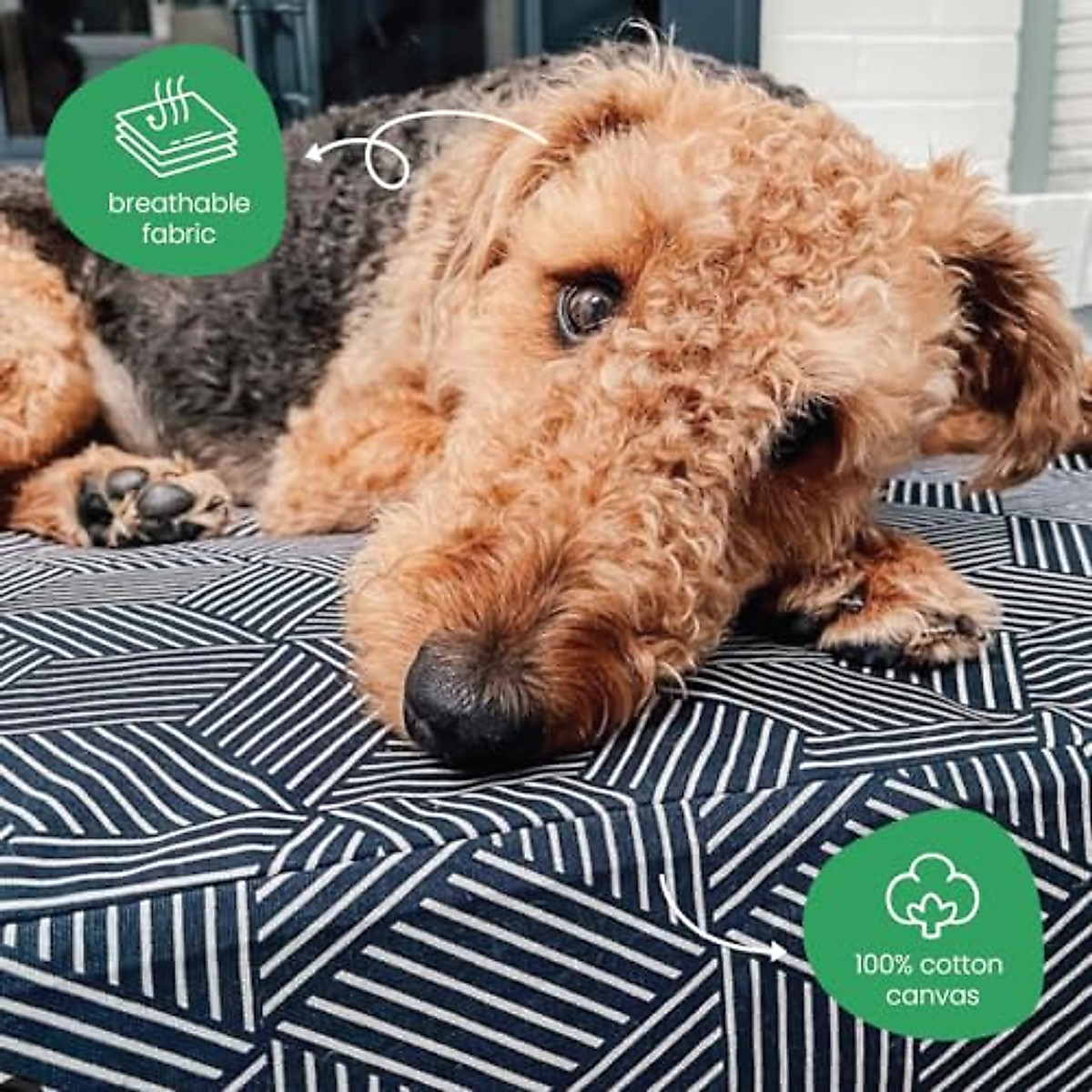 Molly Mutt Large Crib Mattress Cover - Rough Gem Print - Measures 27”x52”x5”- 100% Cotton - Durable - Breathable - Sustainable - Machine Washable Dog Bed Cover