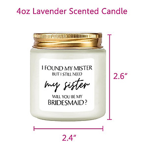 Bridesmaid Gifts Scented Candle Lavender - Cool Bridesmaid Gifts for Maid of Honor Proposal Gifts Maid of Honor Proposal Gifts Soy Candle 4oz
