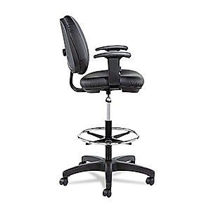 Alera IN4616 Interval Series Swivel Task Stool, PVC-Free Faux Leather, Black