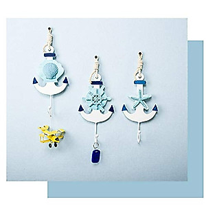 VORCOOL Convenient 1pc Wall Hook Coat Hook Clothes Hooks Hanger Wall Door Hanging Decorations Hook for Room Home Mediterranean Ocean Style (Sea Star Iron Anchor) Hook