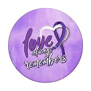 Purple Ribbon Alzheimer's Awareness | Love Remembers PopSockets PopGrip: Swappable Grip for Phones & Tablets