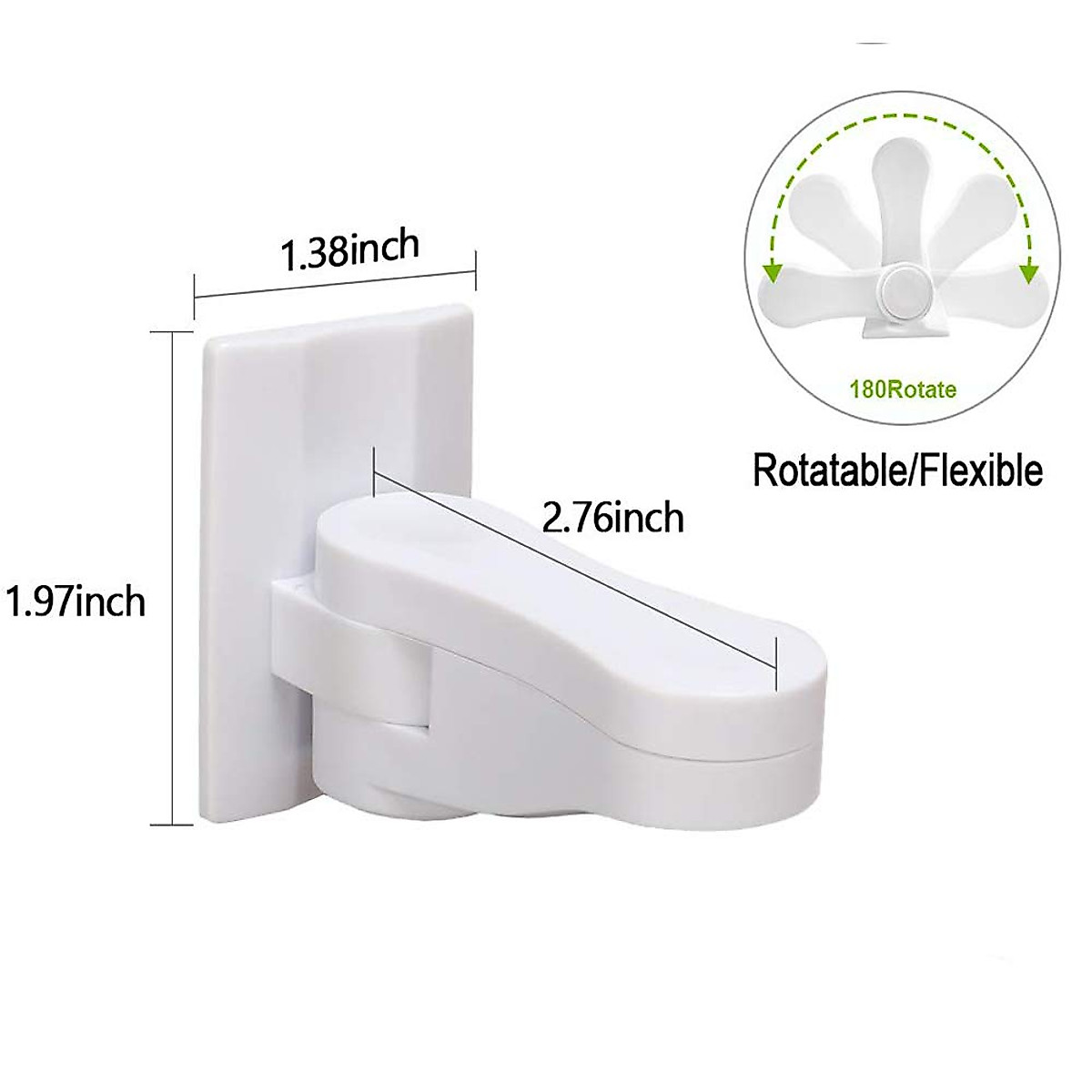 Childproof Door Lever Lock (4 Pack) Prevents Toddlers from Opening Doors. Easy One Hand Operation for Adults. Durable ABS with 3M Adhesive Backing. Simple Install (White)