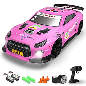 RACENT RC Drift Car - 1:14 Scale 4WD 15MPH Fasr Remote Control Toy for Boys Kids Adults with Drifting & Racing Tires, 2 Rechargeable Batteries (Pink)