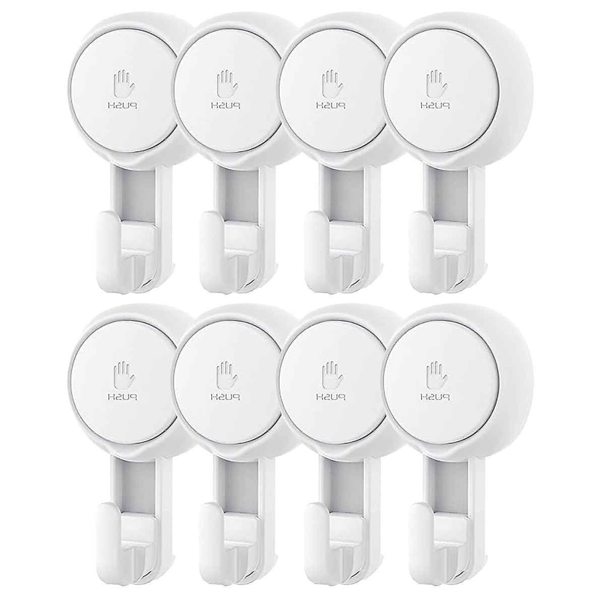QuanRise Suction Hooks Powerful Vacuum Suction Cup Hooks- Heavy Duty for Shower, Waterproof Suction Hanger for Bathroom Kitchen Towel, Wall Hooks, Kitchen Tools Removable and Reusable (8 Pack)