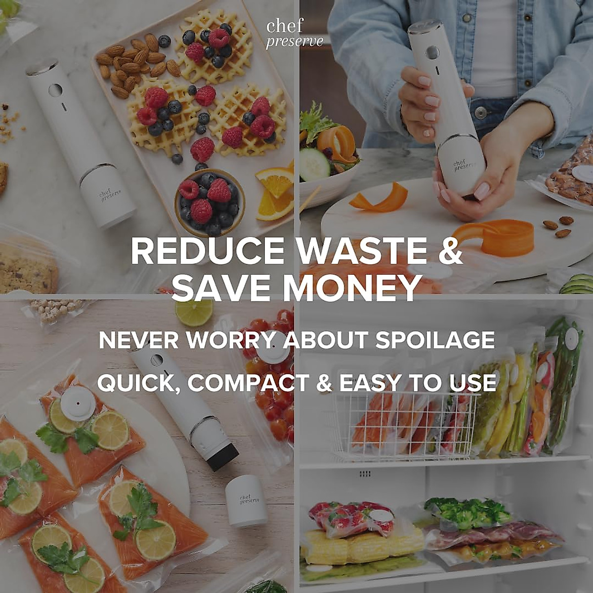 Chef Preserve Vacuum Sealer (Vacuum Sealer + 30 Bags)