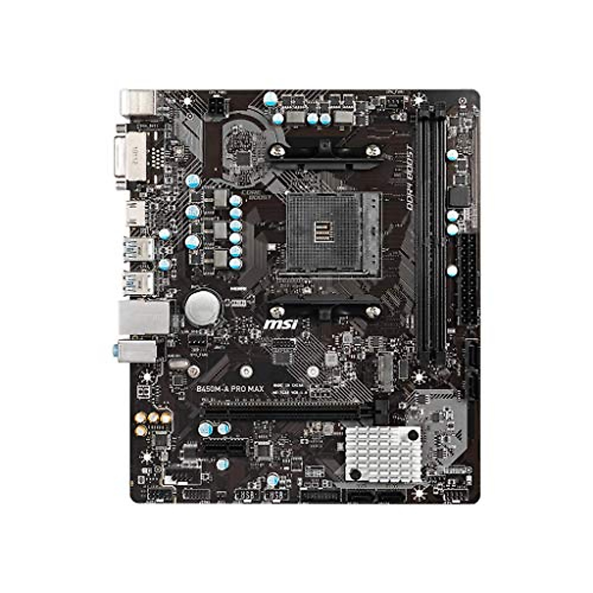 MSI B450M-A PRO MAX ProSeries Motherboard (ATX, 2ND and 3rd Gen, AM4, M.2, USB 3, DDR4, DVI HDMI, Crossfire)