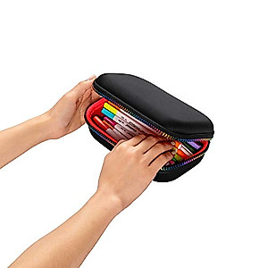 ZIPIT Black & Rainbow Pencil Box | Pencil Case for Girls | Organizer Pencil Bag | Large Capcity Pencil Pouch