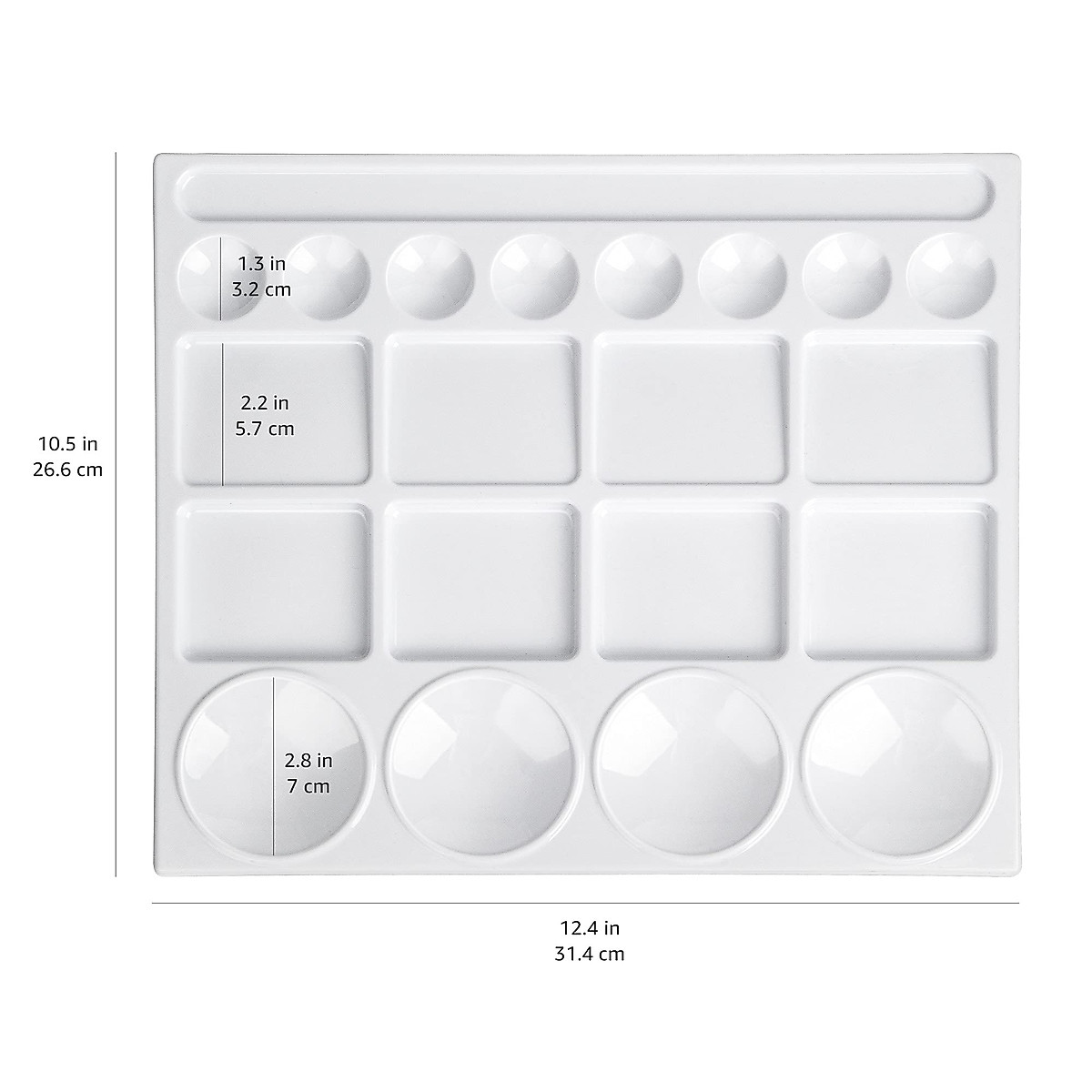 Amazon Basics 20-Well Paint Tray Palettes, White