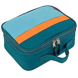 HawLander Insulated Kids Lunch Box Bag for Boys and Girls, Standard Size for School (Blue Green)