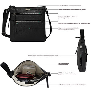 ASSOTS Crossbody Bags for Women – Real Leather Purses with RFID Protection, Multiple Pockets and Adjustable Strap