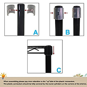 HOMEFORT 5-Tier Wire Shelving 5 Shelves Unit Metal Storage Rack Durable Organizer Perfect for Pantry Closet Kitchen Laundry Organization in Black,21”Wx14”Dx61”H