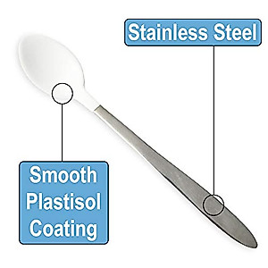 Rehabilitation Advantage Long Teaspoon with Plastisol Coating, White