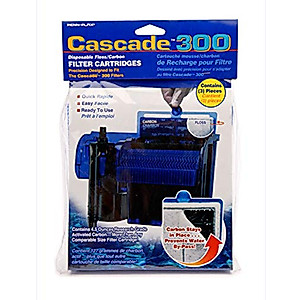 Penn-Plax Cascade 300 GPH Hang On Aquarium Filter Cartridges with Activated Carbon, 3 Pack
